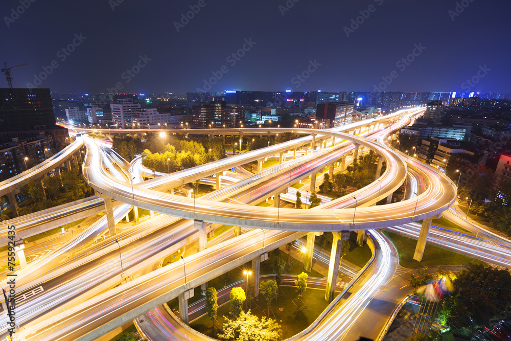 skyline and traffic,flyover in modern city. Stock Photo | Adobe Stock