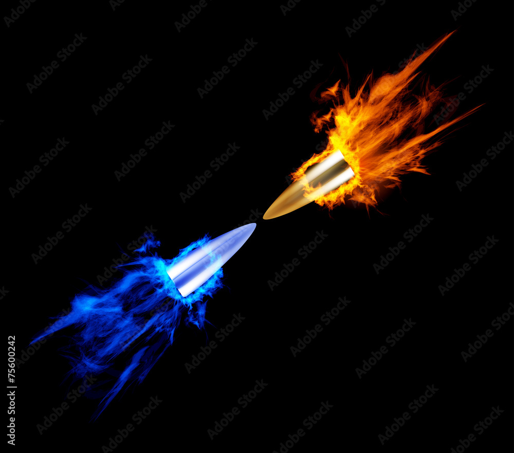 Flying burning bullet Stock Vector | Adobe Stock