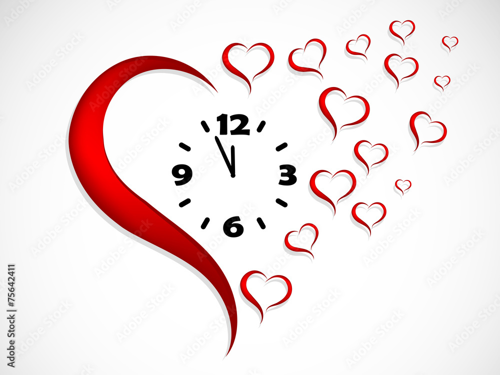 Heart clock Stock Vector | Adobe Stock