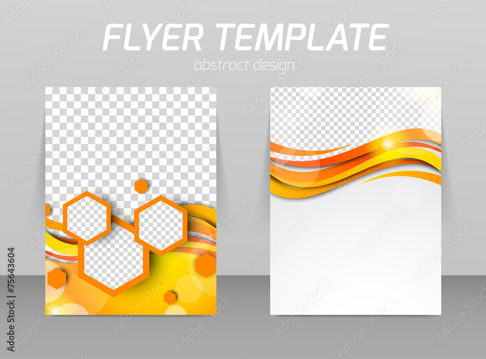 Abstract flyer template design Stock Vector | Adobe Stock