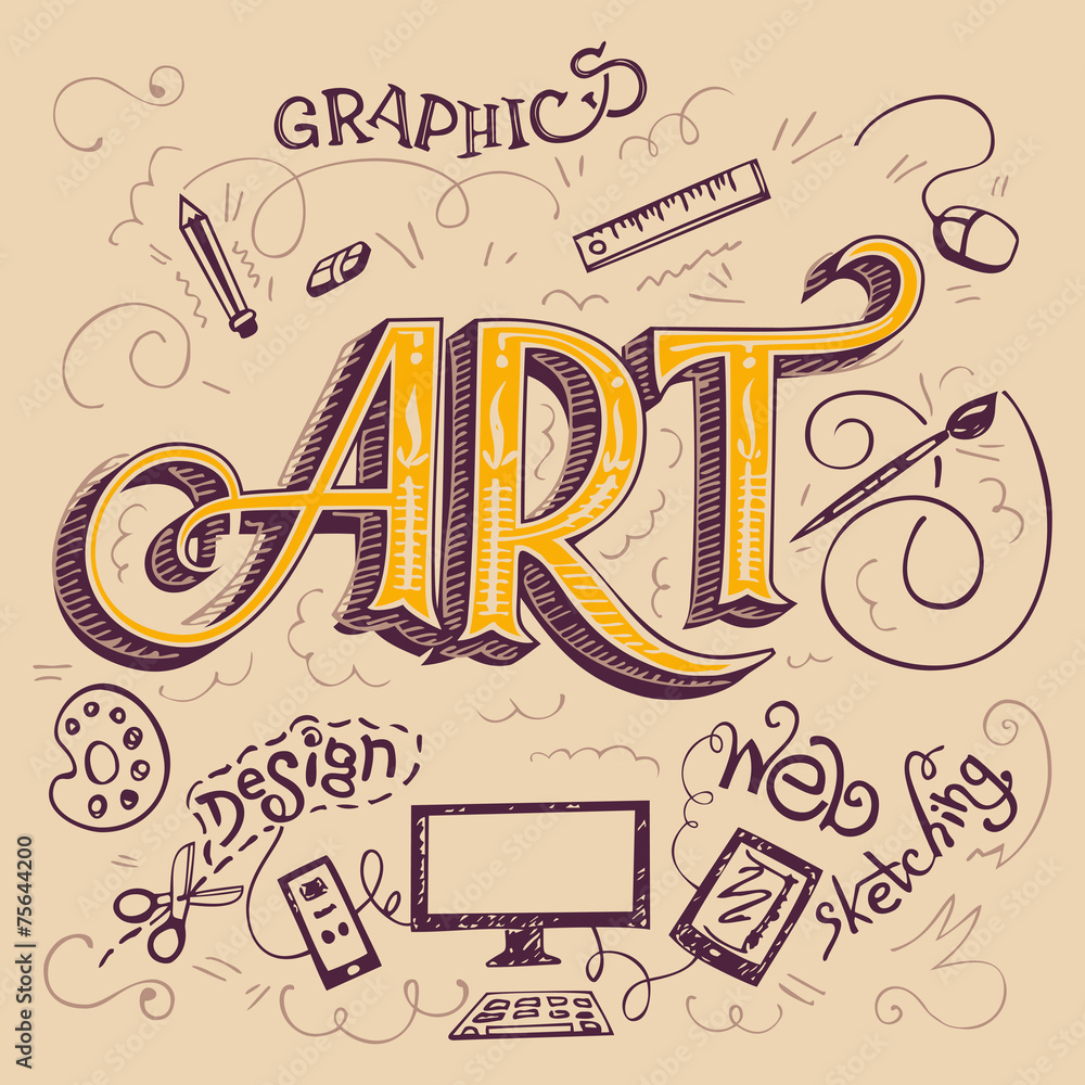 Art hand-lettering typography card Stock Vector | Adobe Stock