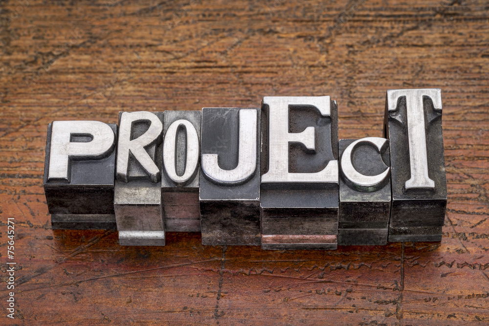 project word in metal type Stock-Foto | Adobe Stock