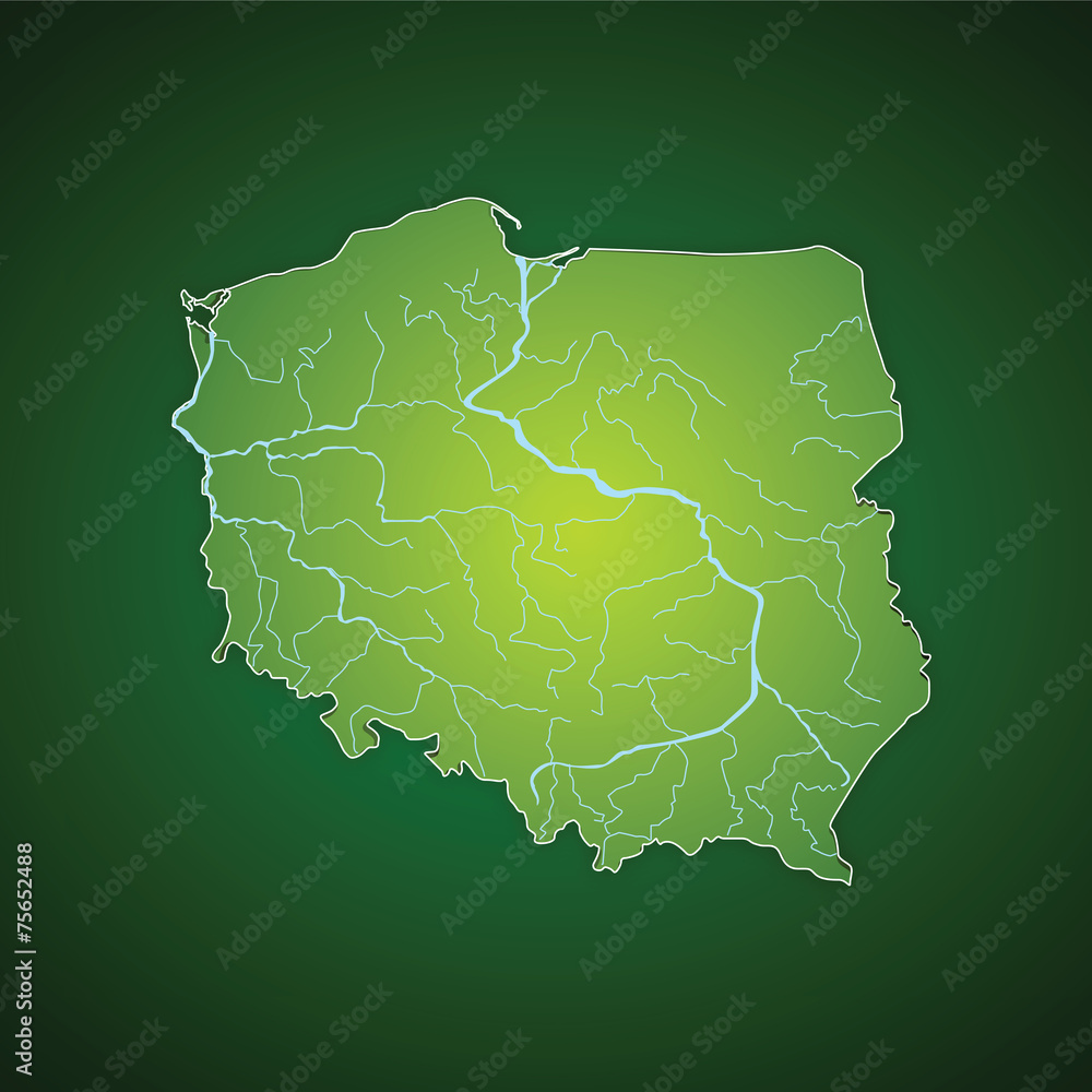 Poster Map of Poland 3D, polish rivers – Wall Art | UkPosters