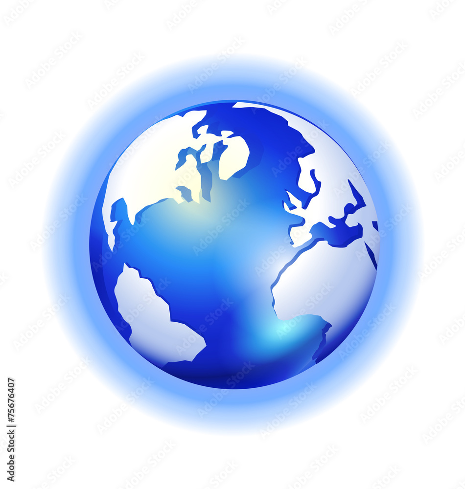 Globe Map shine blue background logo vector Stock Vector | Adobe Stock