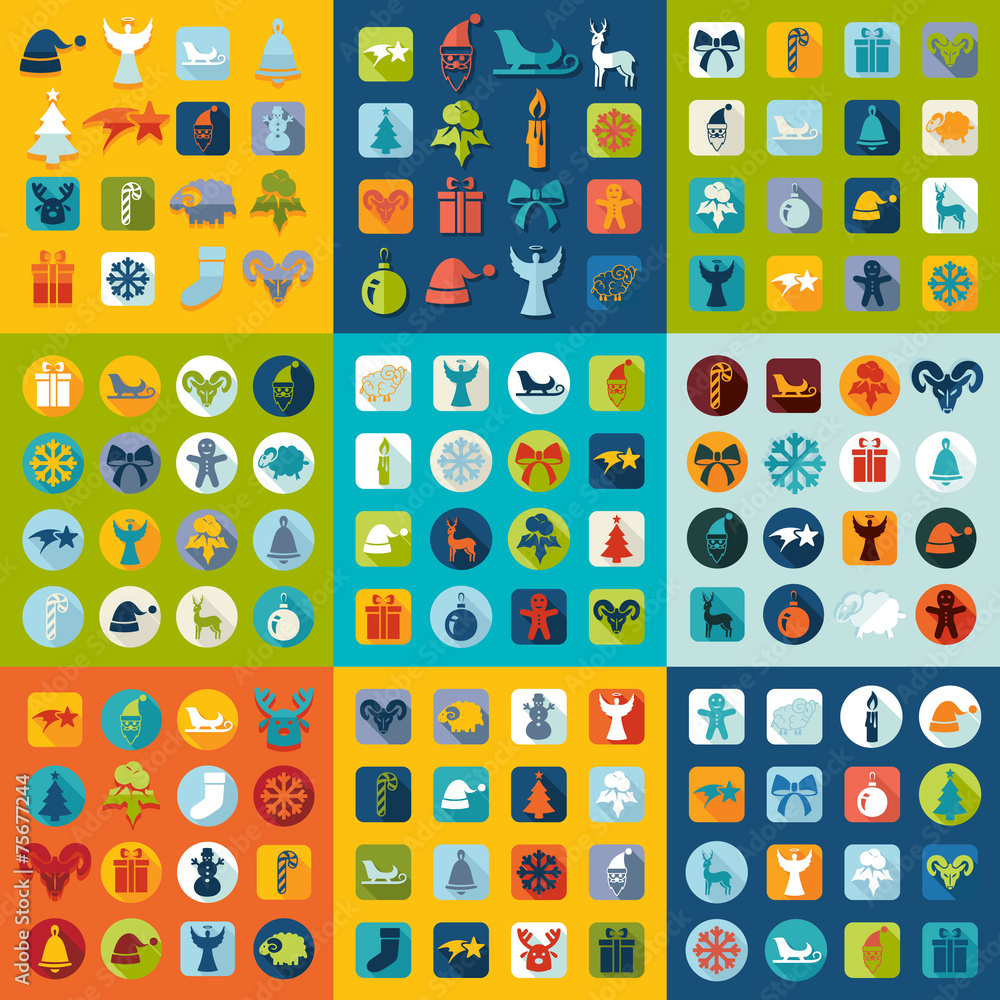Set of Christmas icons Stock Vector | Adobe Stock