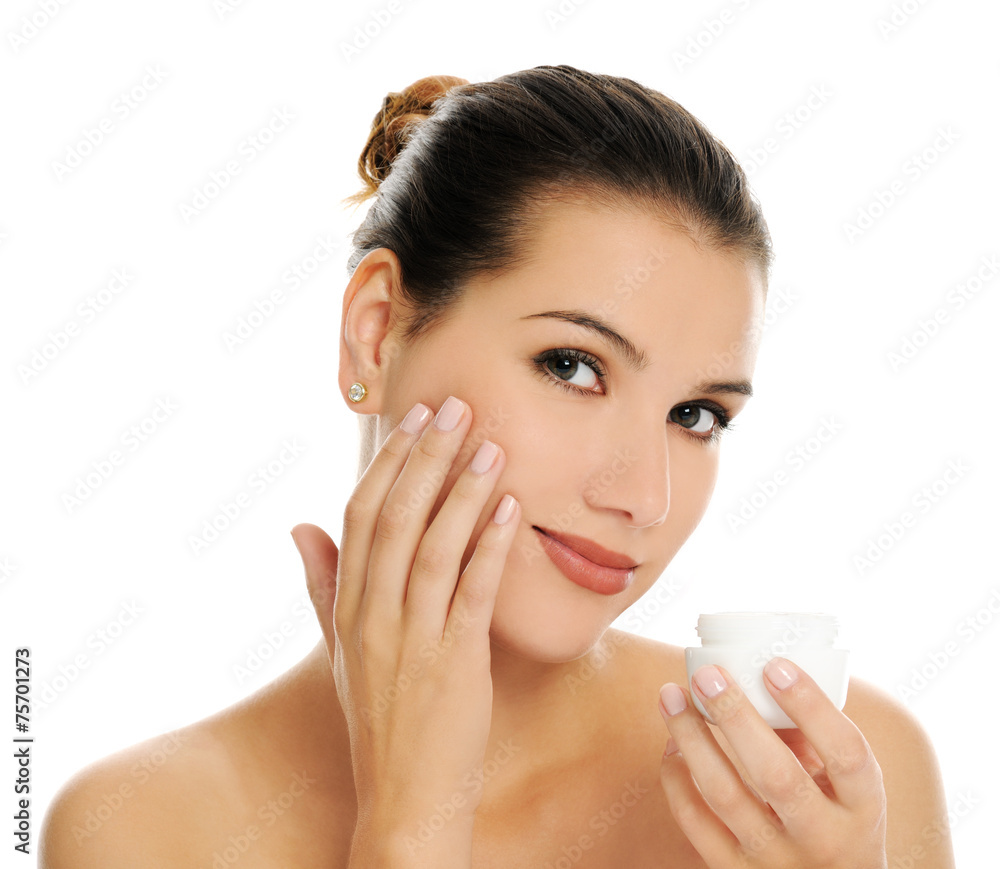 woman with cream Stock Photo | Adobe Stock