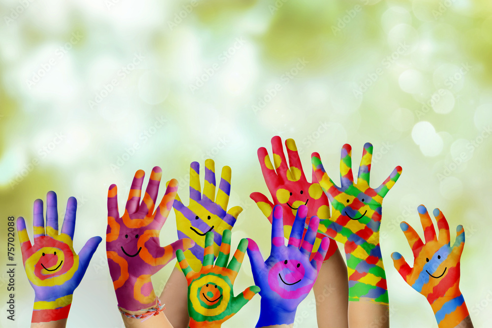 Bemalte Kinderhände Stock Photo | Adobe Stock