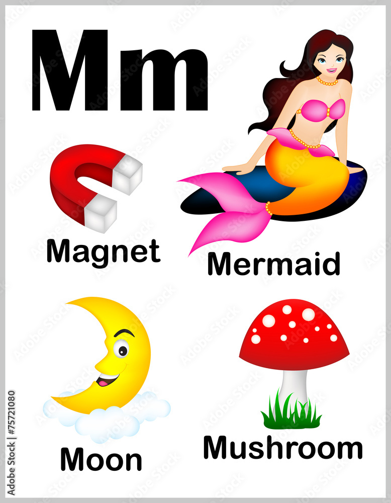 Alphabet letter M pictures Stock Vector | Adobe Stock