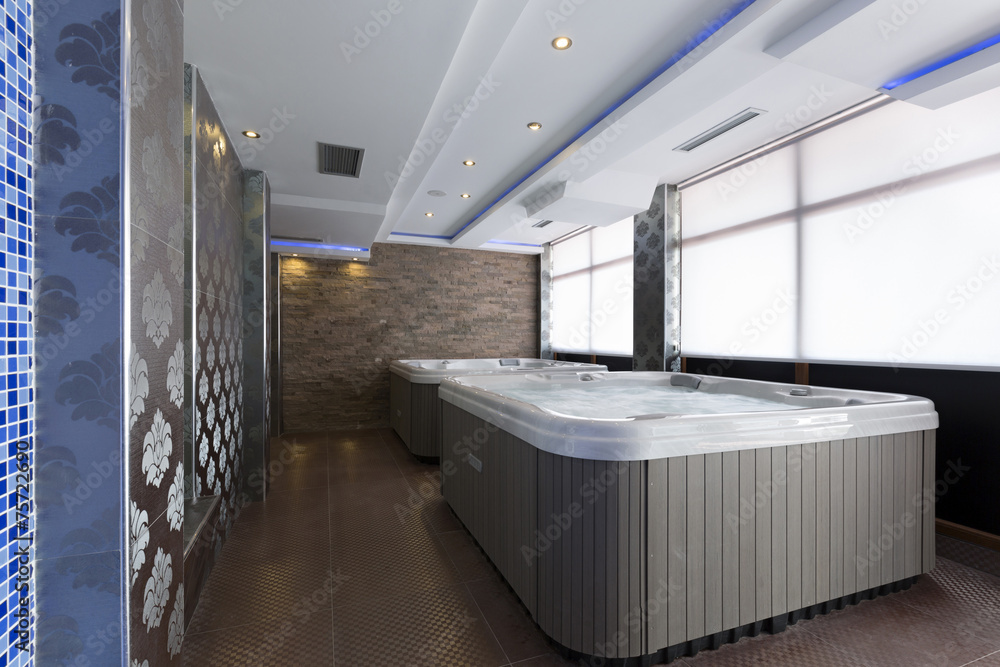 Jacuzzi baths in hotel spa center Stock Photo | Adobe Stock