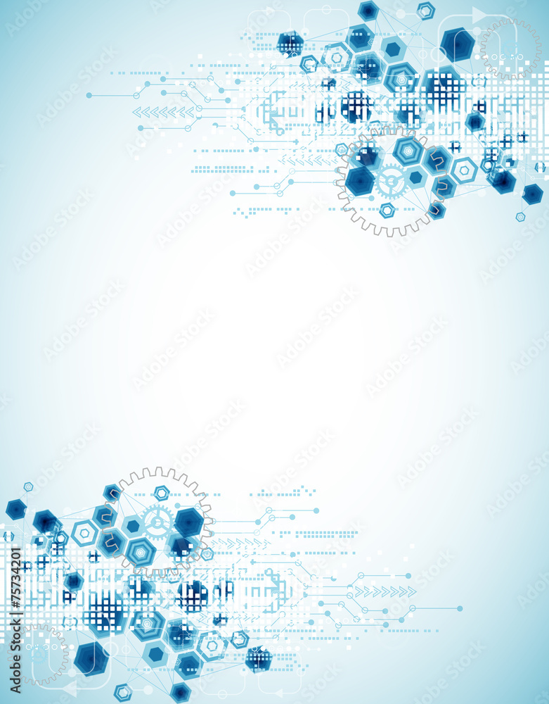 Abstract technology background with hexagonal shapes Stock Vector ...