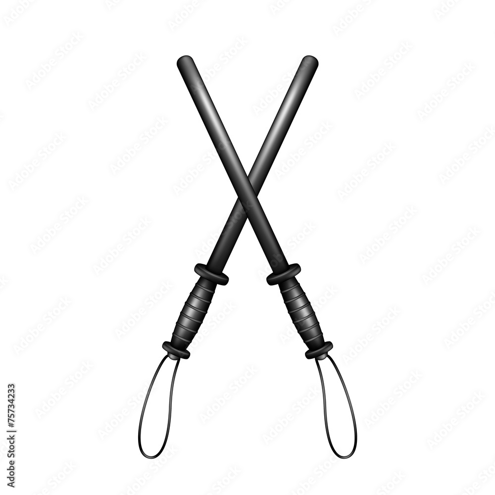 Two crossed police batons Stock Vector | Adobe Stock