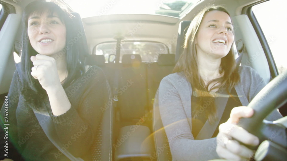 Driving singing having fun in car Stock Video | Adobe Stock