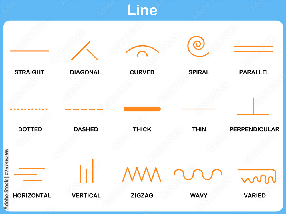Leaning Line Worksheet for Children Stock Vector | Adobe Stock