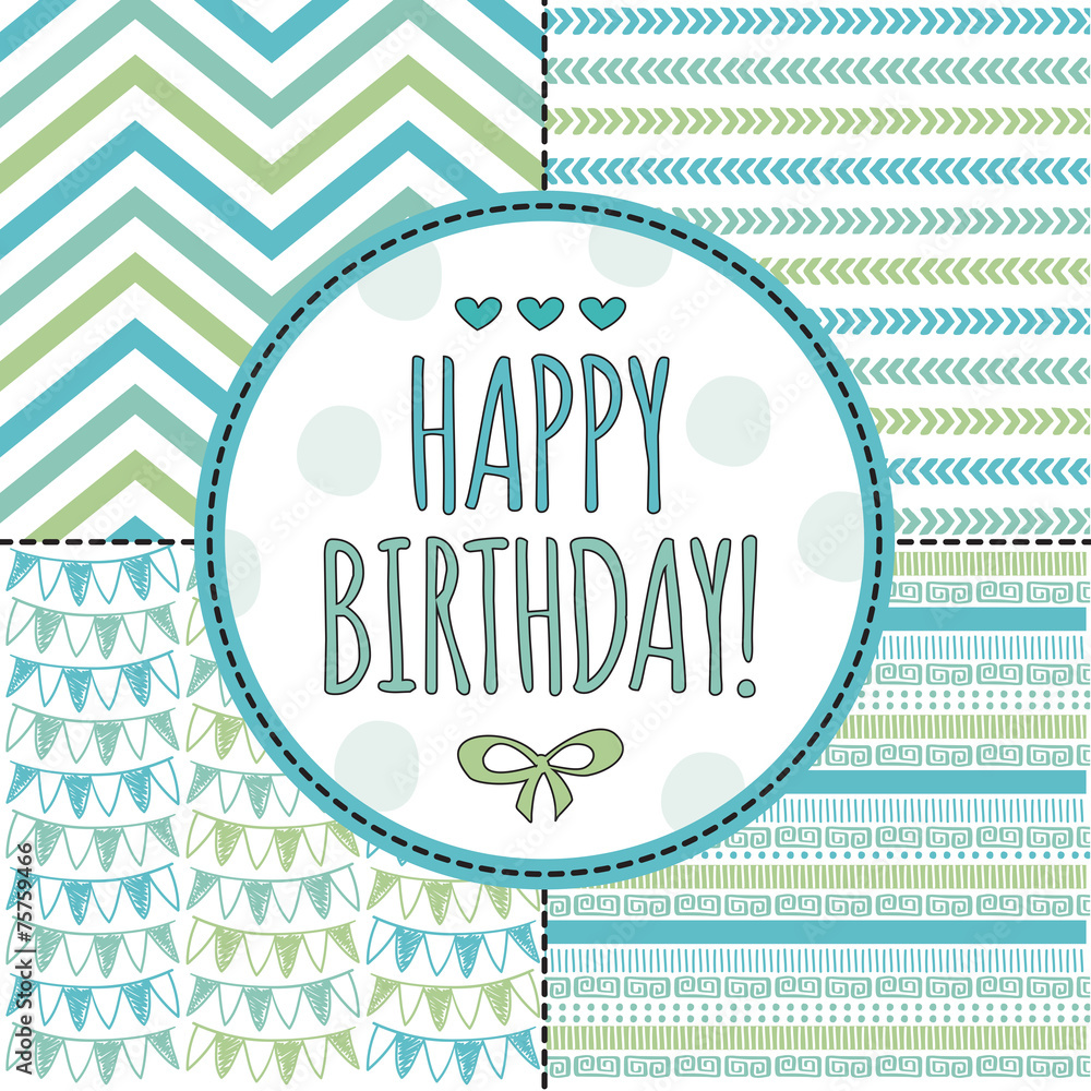 aztec happy birthday card pattern vector illustration Stock Vector ...