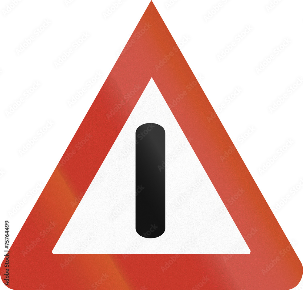 Old design (1937) of a German warning sign for general dangers ...