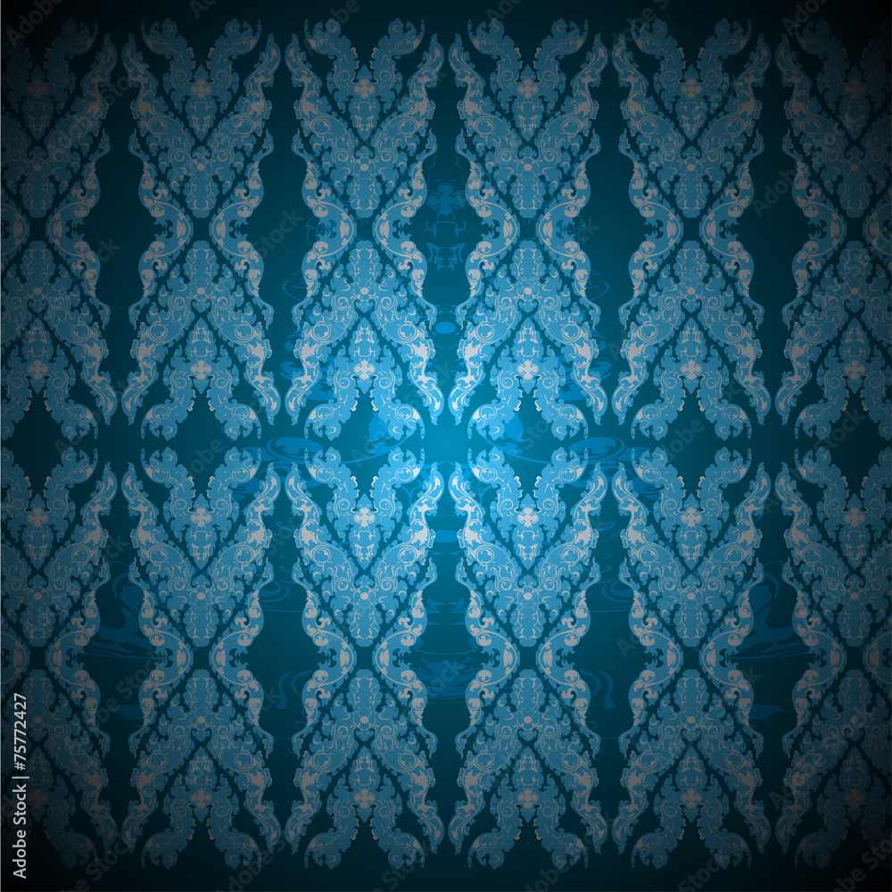 Art pattern blue color Bayon style,wallpaper background Stock Vector ...