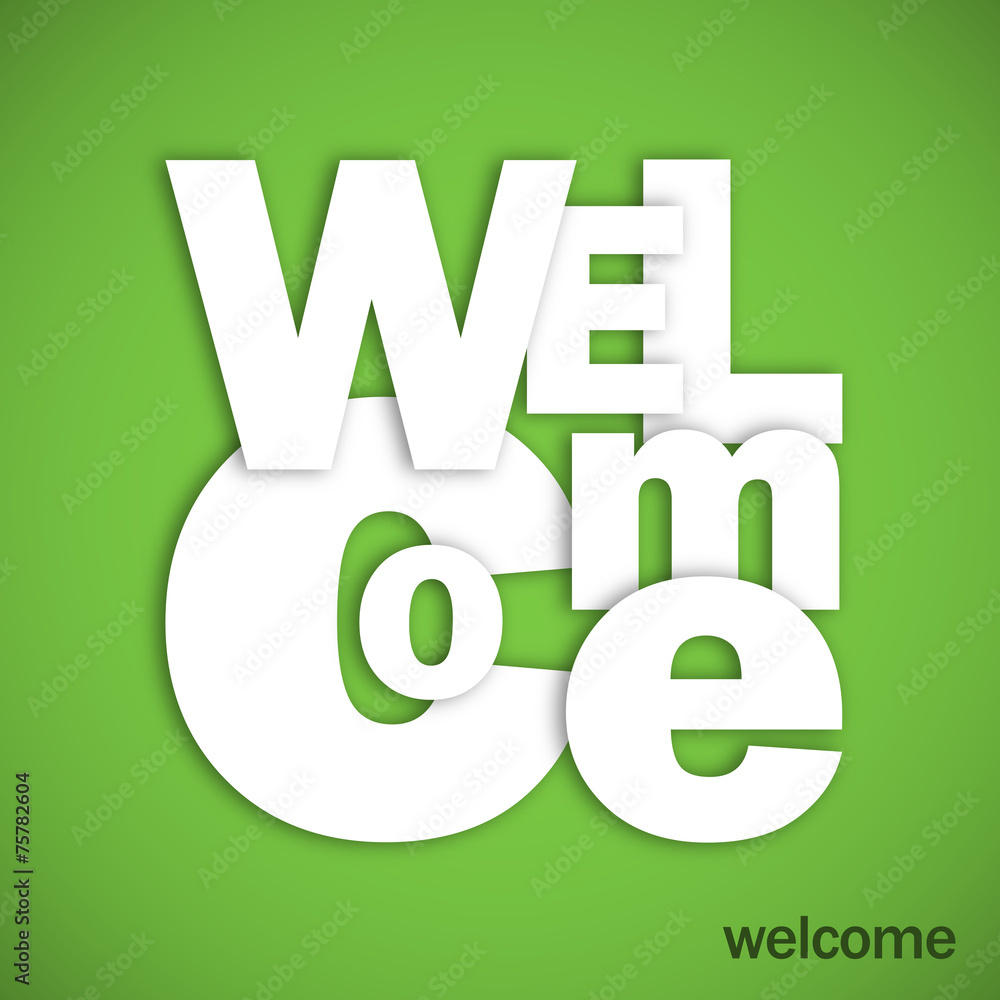 "WELCOME" Letter Collage (card smile congratulations greetings) Stock ...