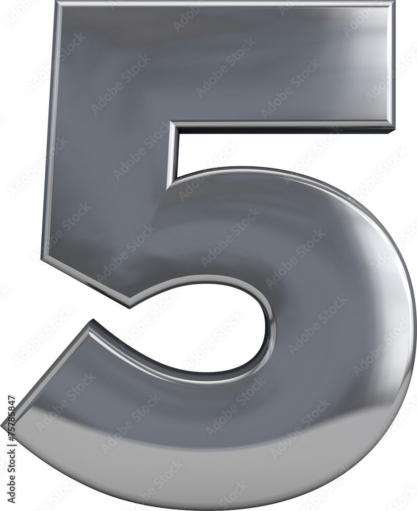 Five - Metal Number 5 | Uwalls.co.uk