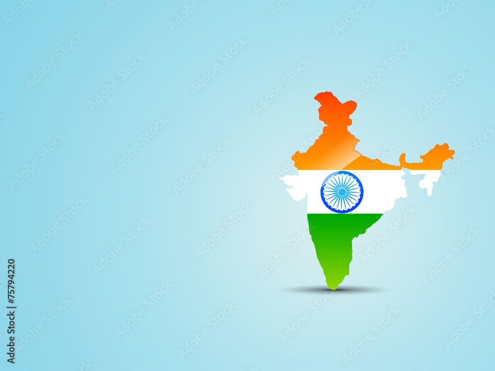 vector map of india with indian flag Stock Vector | Adobe Stock