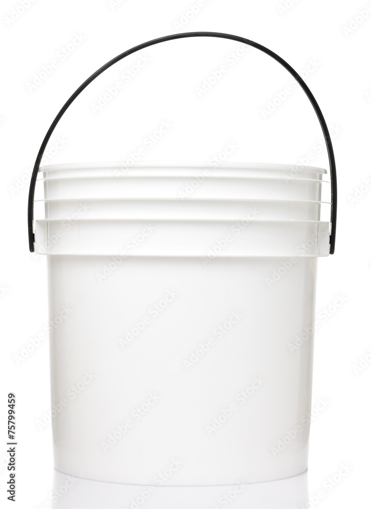 White Plastic Bucket in White background Stock Photo | Adobe Stock