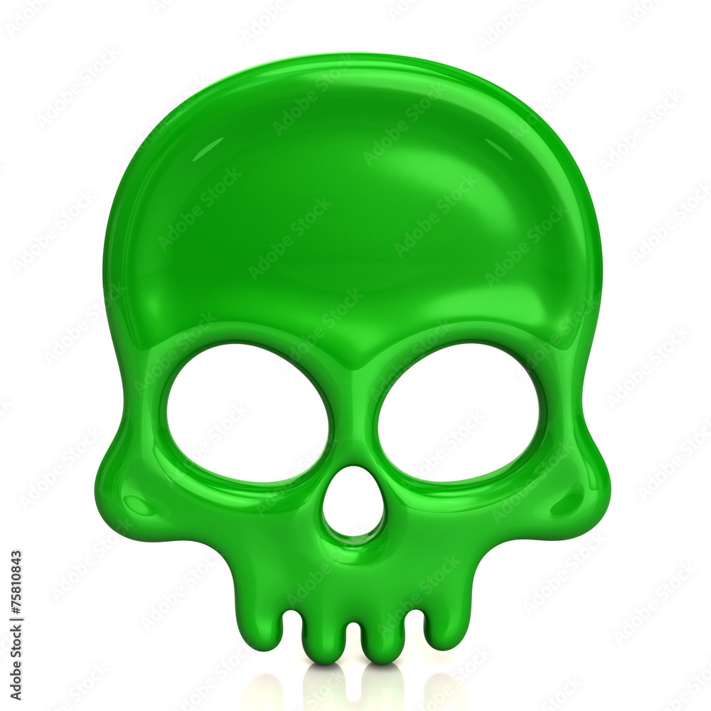 Green skull icon Stock Illustration | Adobe Stock