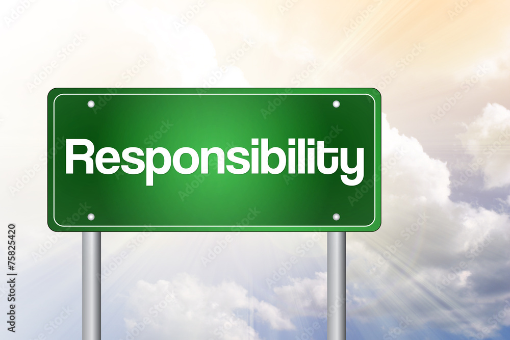 Responsibility Green Road Sign, Business Concept Stock Photo | Adobe Stock