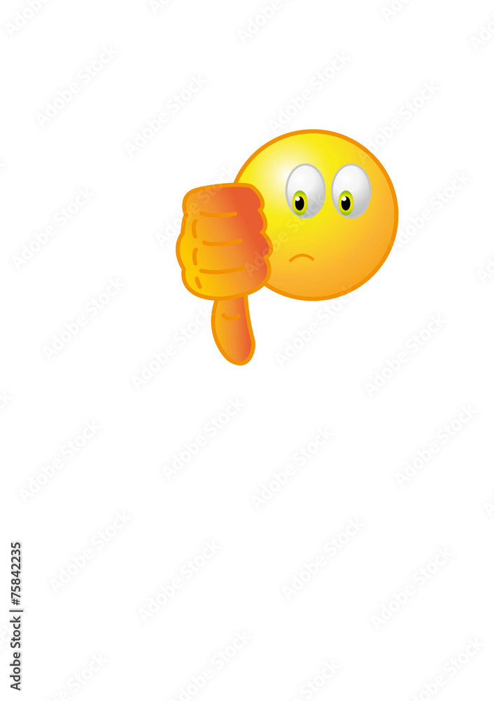 Smiley Daumen runter Stock Vector | Adobe Stock