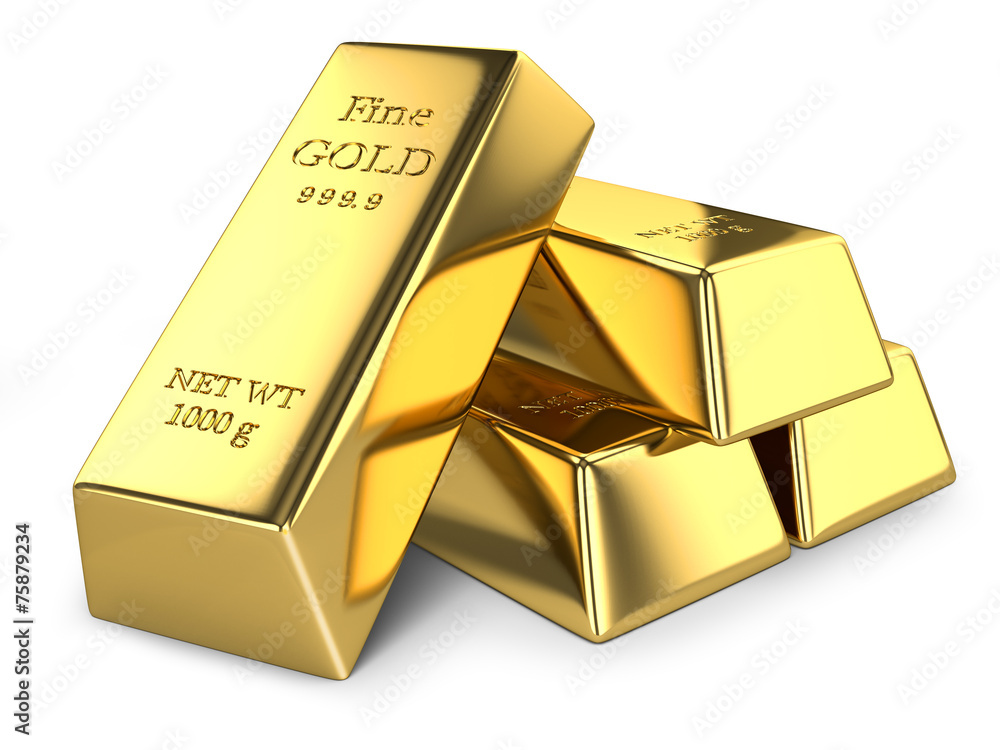 Gold ingots isolated Stock Illustration | Adobe Stock