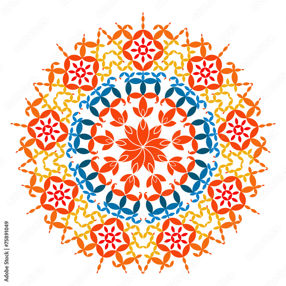 Indian Rangoli Pattern Vector Art Stock Vector | Adobe Stock