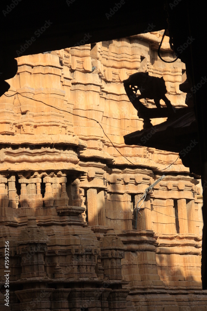 détails d'un temple dans le fort de Jaisalmer Stock Photo | Adobe Stock