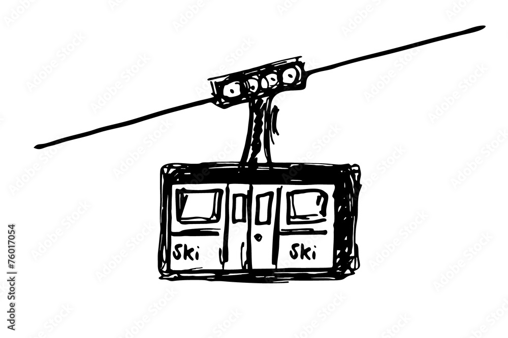 Bergbahn, Seilbahn - Gondel Stock Illustration | Adobe Stock