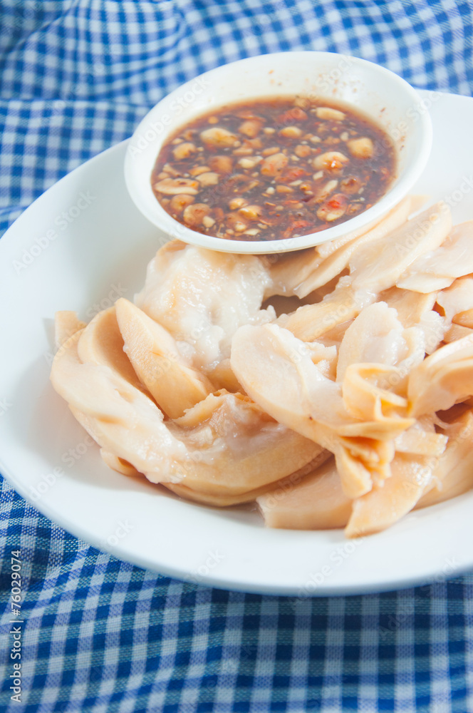 Sweet fish sauce ready to serve with Santol fruit Thai traditio Photos ...