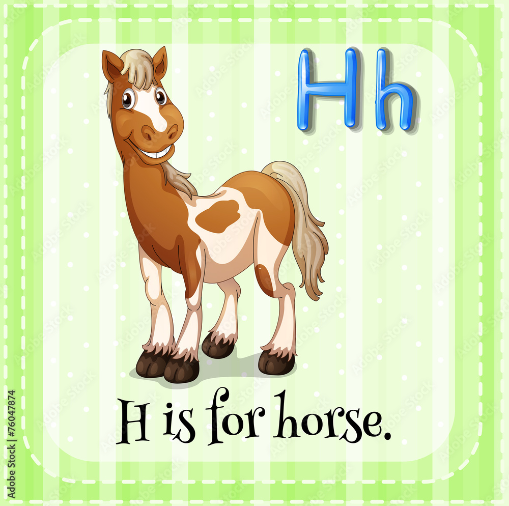A letter H for horse Stock Vector | Adobe Stock