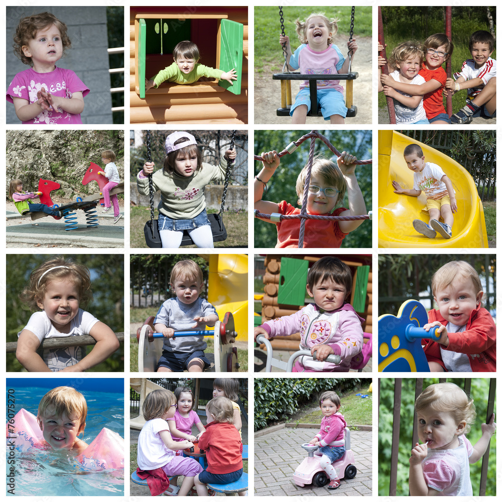 Happy children collage Stock Photo | Adobe Stock