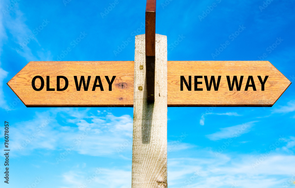 Old Way and New Way signs Stock Photo | Adobe Stock