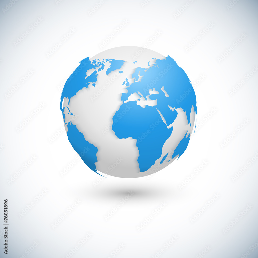 World Map and Globe Detail Vector Illustration. Stock Vector | Adobe Stock