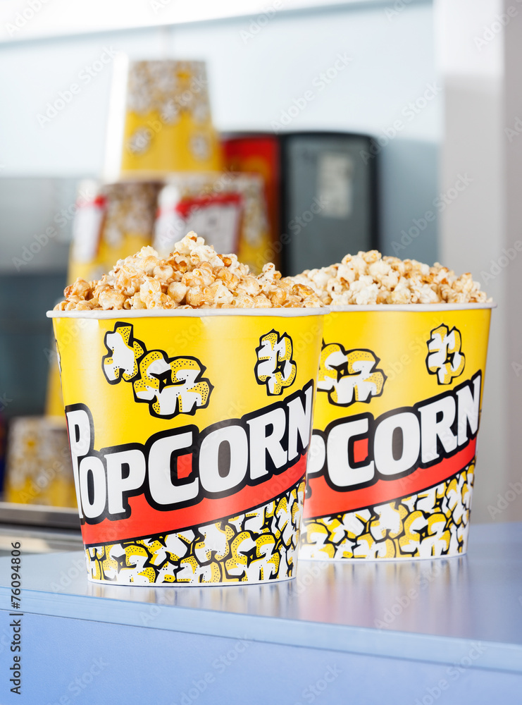 Popcorn On Concession Counter Stock Photo | Adobe Stock