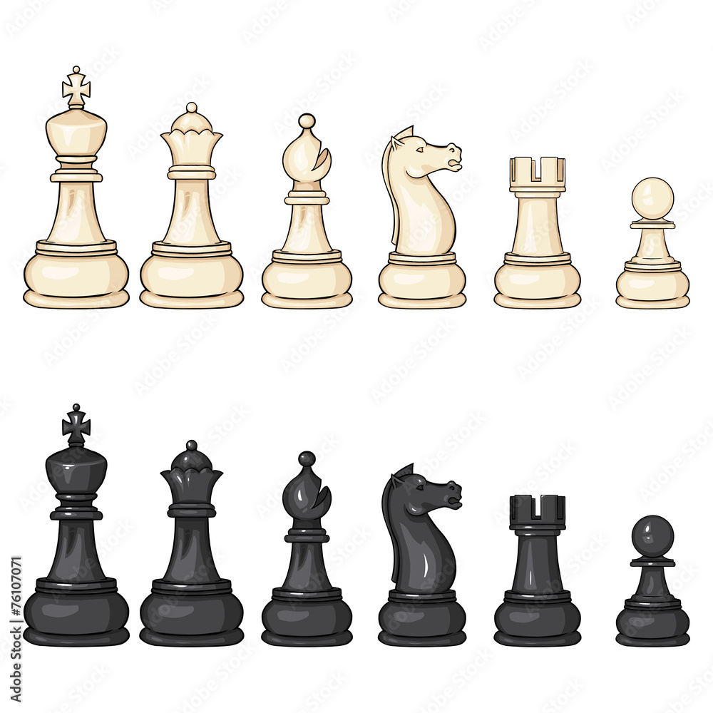 Vector Set of Cartoon Chess Figures Stock Vector | Adobe Stock