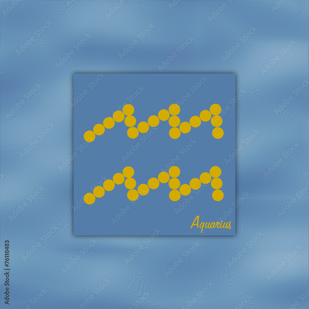 Symbol Sternzeichen Wassermann auf Element Luft in Farbe blau Stock ...
