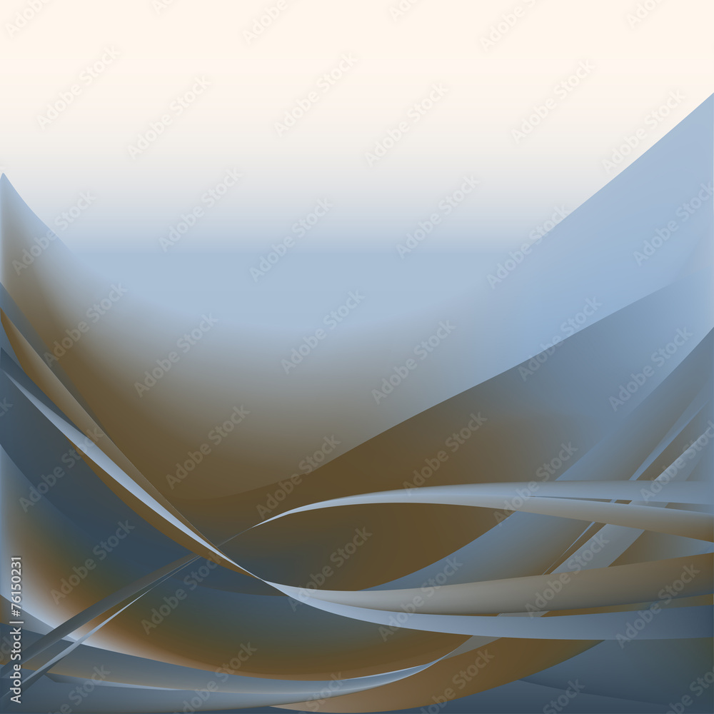 Blue light and brown waves abstract background Stock Vector | Adobe Stock