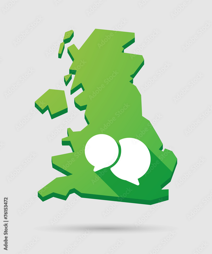 United Kingdom map icon with a comic balloon Stock Vector | Adobe Stock