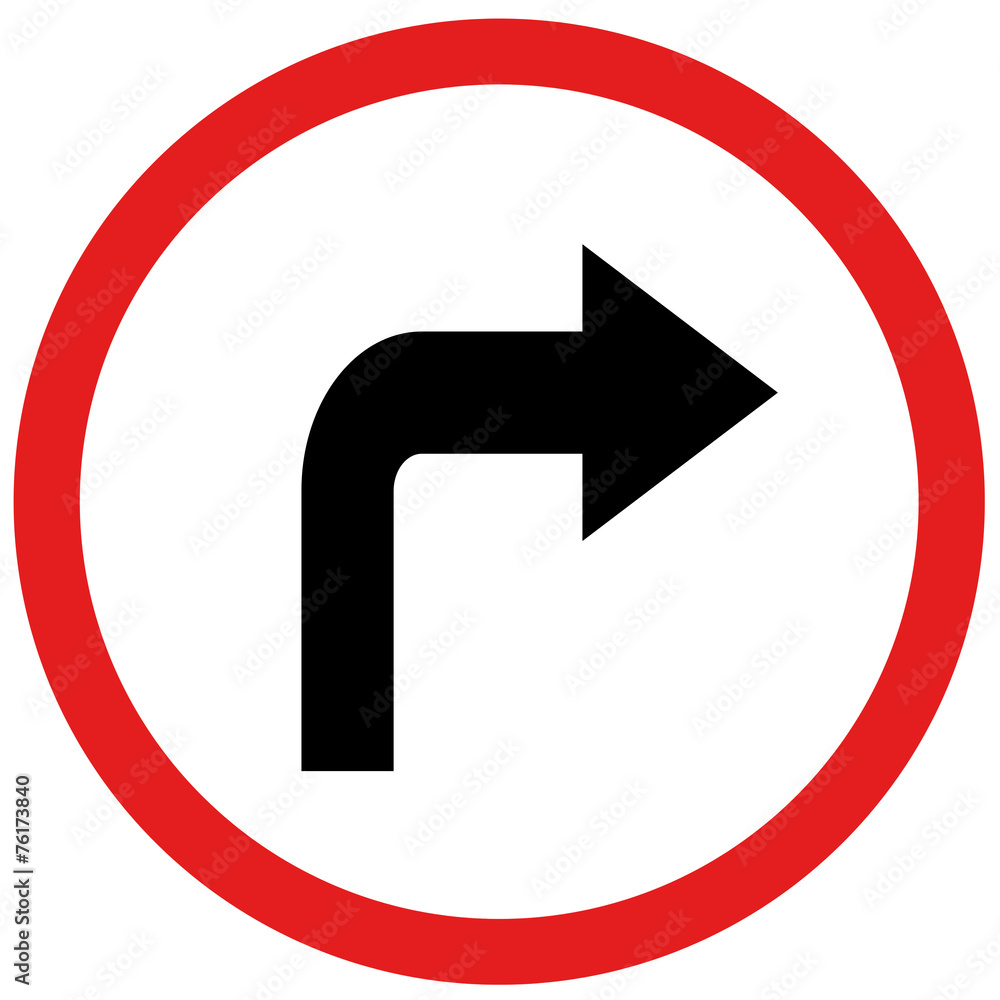 turn right sign Stock Illustration | Adobe Stock