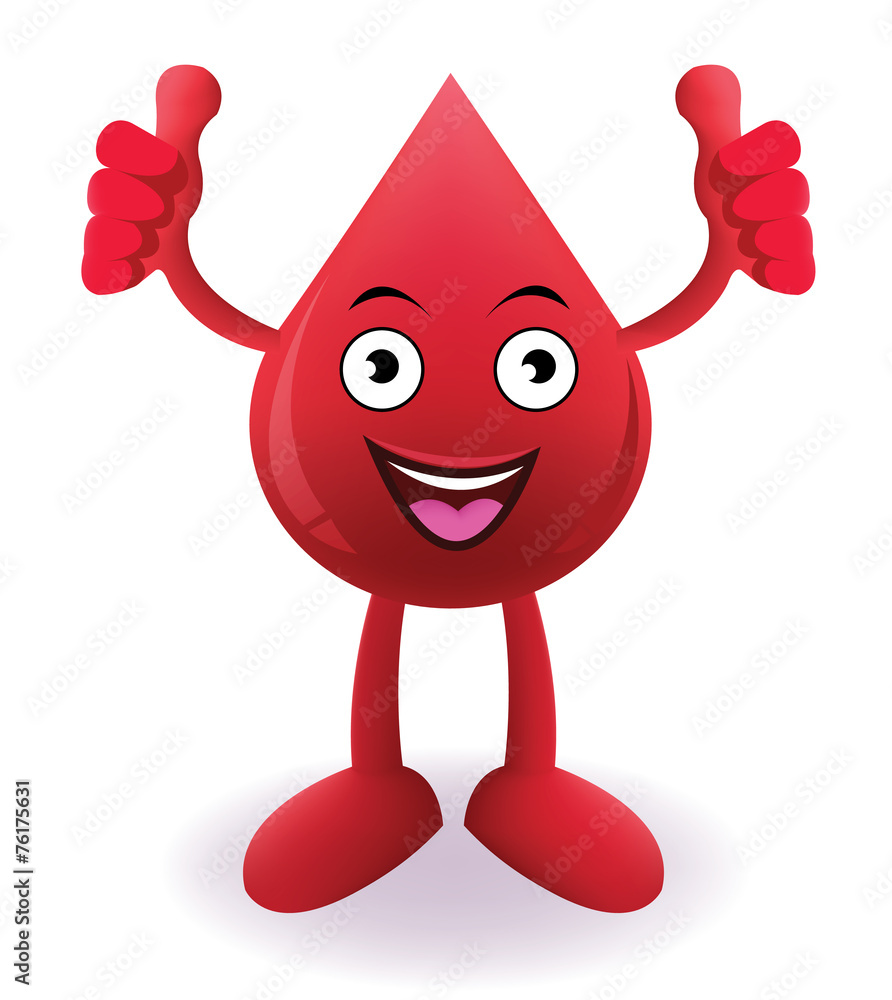 Cartoon Smiling blood Stock Vector | Adobe Stock