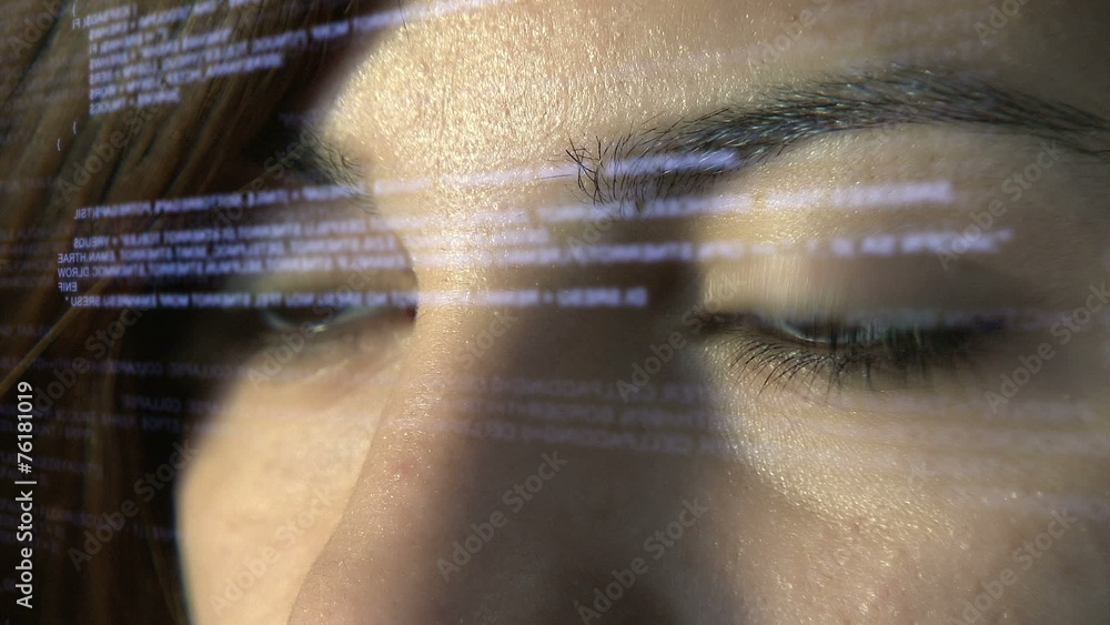 Computer programmer coding on futuristic holographic display Stock ...