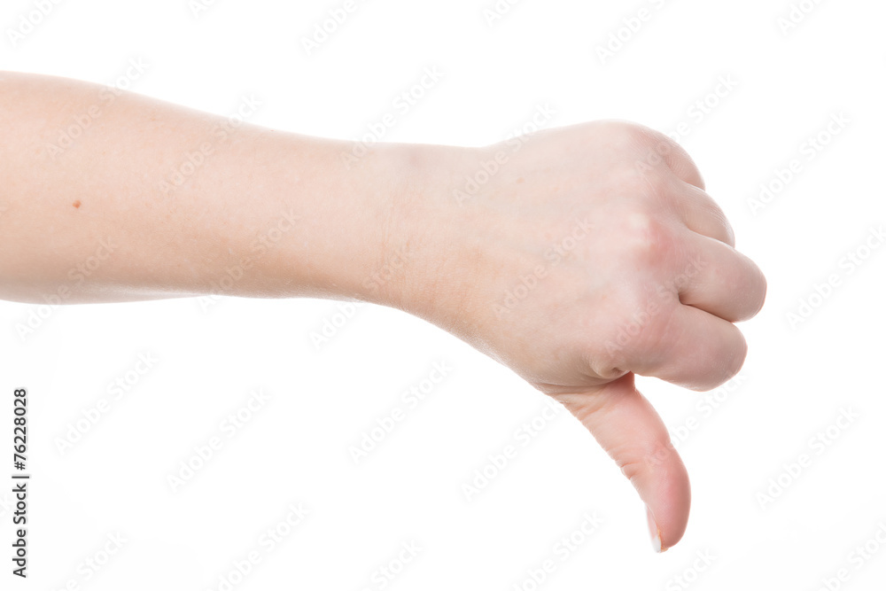 handzeichen - daumen nach unten Stock-Foto | Adobe Stock