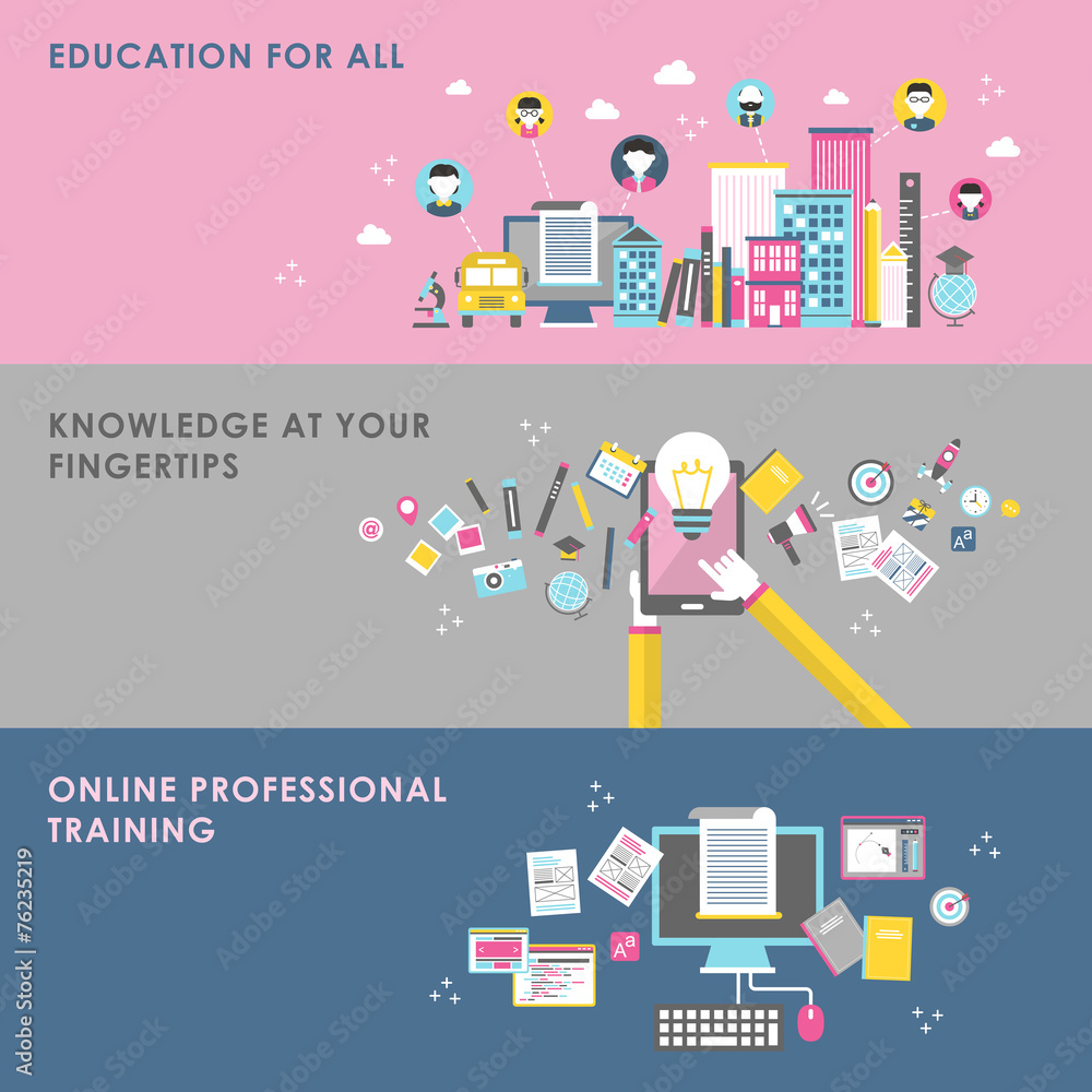 education concept in flat design Stock Vector | Adobe Stock