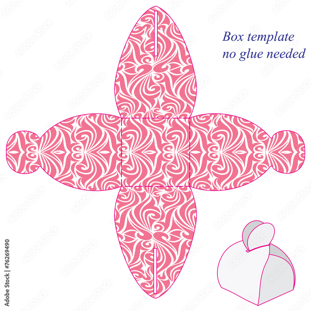 Pink box template with handle Stock Vector | Adobe Stock