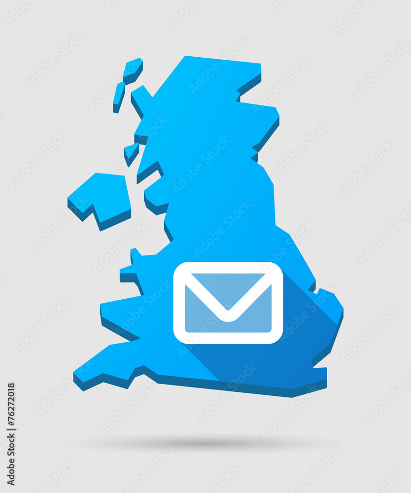 UK map icon with an email sign Stock Vector | Adobe Stock
