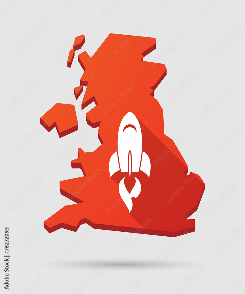 UK map icon with a rocket Stock Vector | Adobe Stock