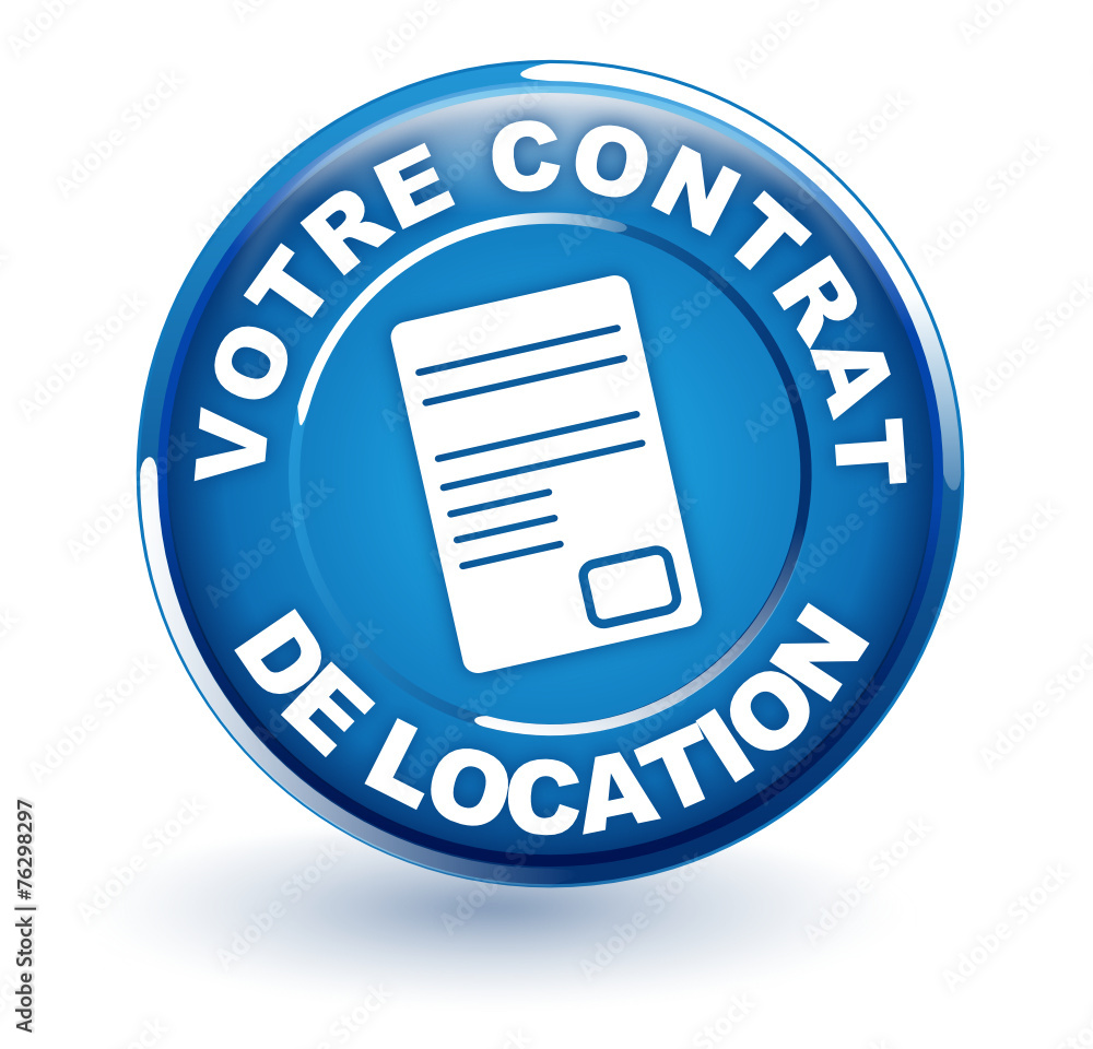 contrat de location sur bouton bleu Stock Vector | Adobe Stock